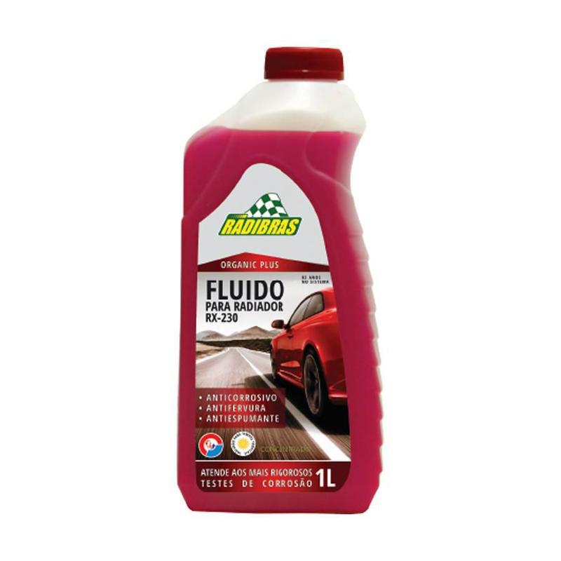 Fluído para Radiador RADIBRAS RX-230 ORGANIC PLUS Rosa 1L - Aditivo ...