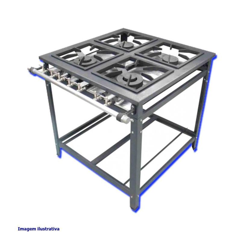 Fogão 4 Bocas Industrial Inox Boca com Chama Dupla - innal - Fogão ...