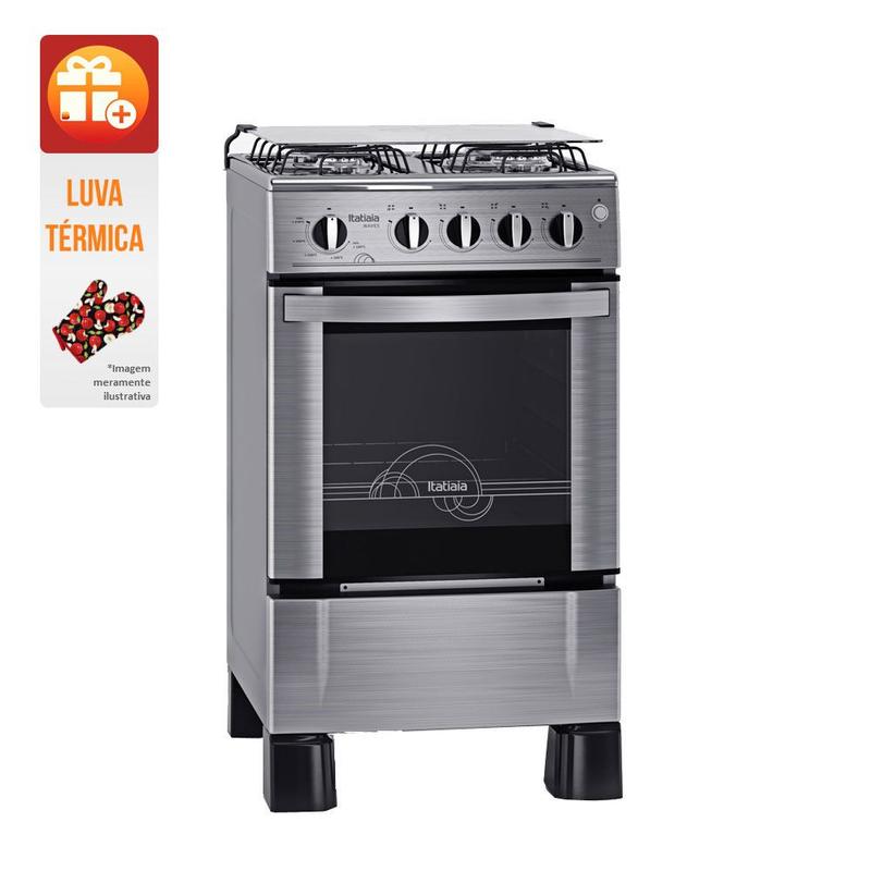 Fogão Itatiaia Waves 4 Bocas Inox Bivolt (com Luva Térmica) - Fogão 4 ...