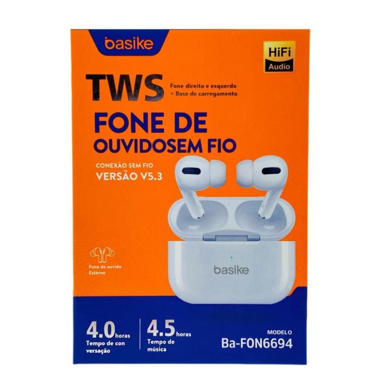 Fone Bluetooth Basike TWS Estéreo Alta Definição - Fone de Ouvido ...