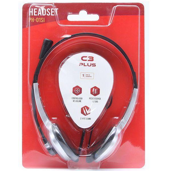 Fone com Microfone PH-01SI Prata C3 TECH - C3TECH - Headset com Fio ...