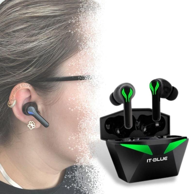 Fone De Ouvido Bluetooth Celular Gamer Sem Fio Lindo Com Led - It Blue ...