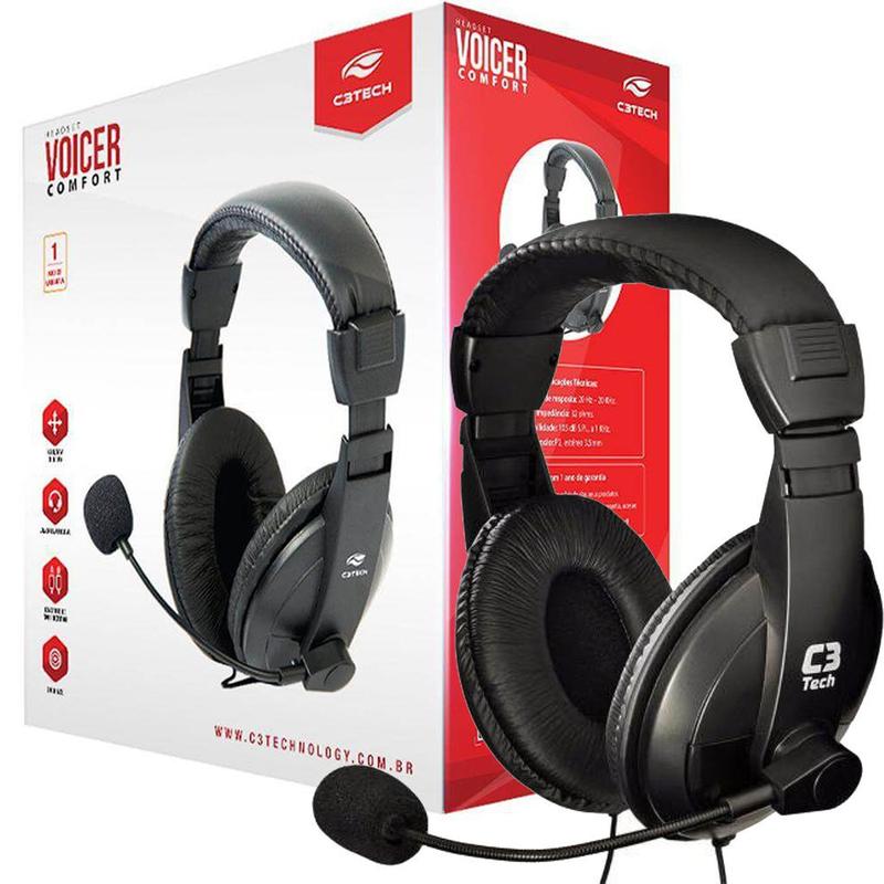 Fone de Ouvido com Microfone Voicer Confort C3 Tech - MI-2260ARC ...