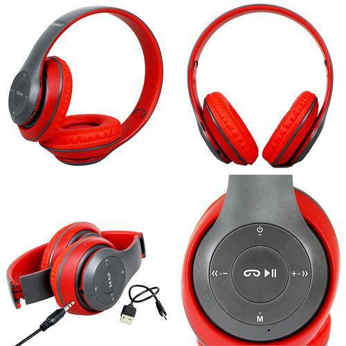 Fone De Ouvido Dobrável Sem Fio Vermelho - GLOBAL - Fone de Ouvido com ...
