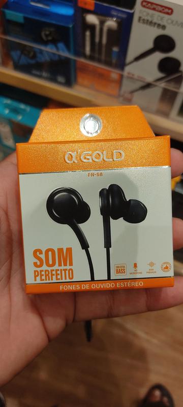 Fone de ouvido estéreo fn-s8 - Gold - Fone de Ouvido com Fio - Magazine ...