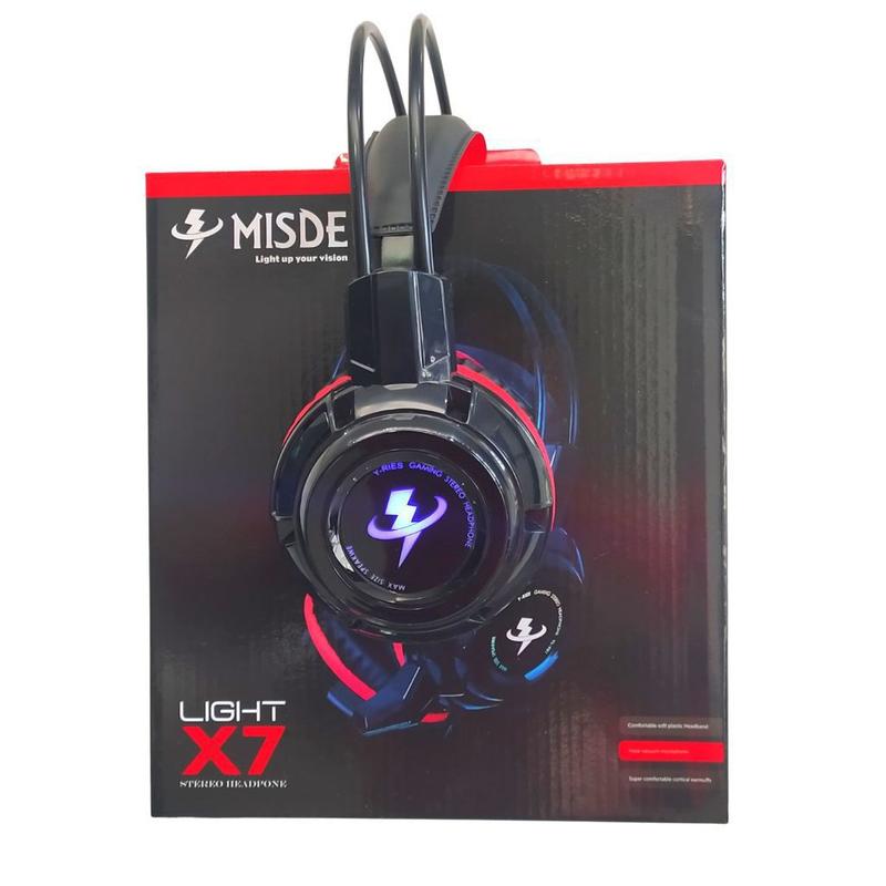 Fone de Ouvido Headset Gamer C/ Microfone RGB X7 Light Gamer - Misde ...