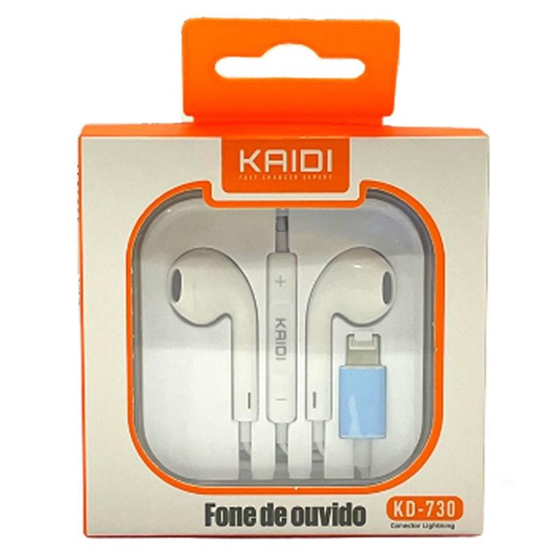 Fone De Ouvido Lightning Microfone IOS Kd730 KAIDI - Fone de Ouvido com ...