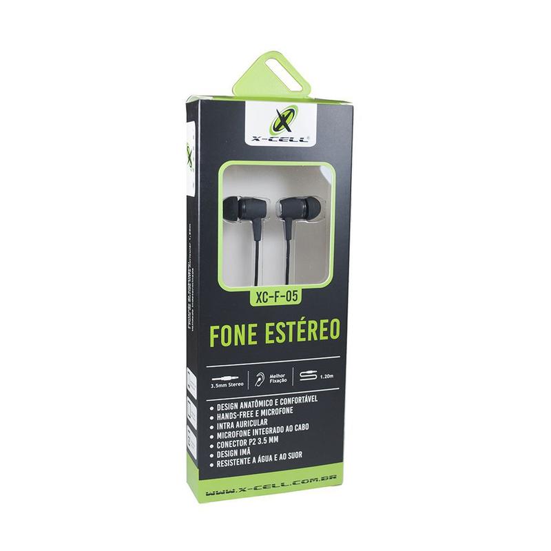 Fone de ouvido p/ celular xc-f-05 x-cell preto - XCELL - Fone de Ouvido ...