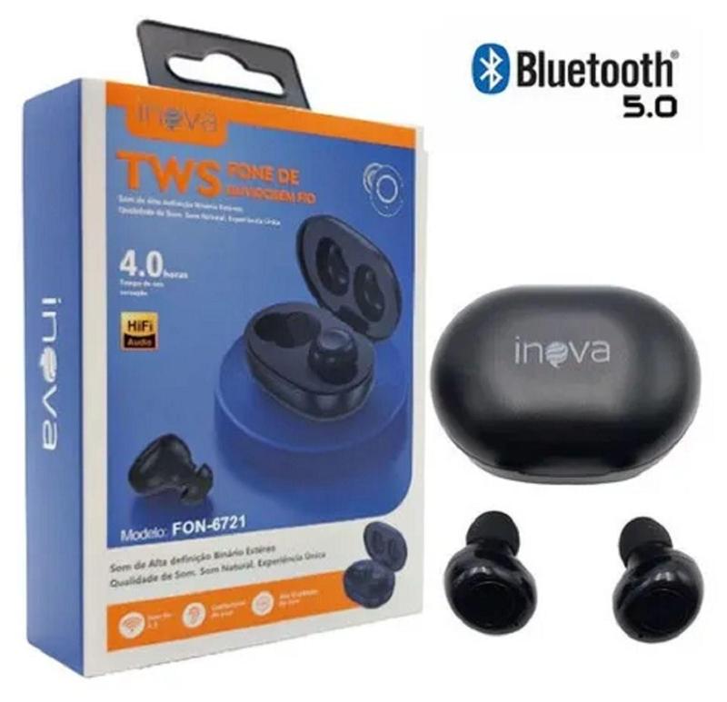 Fone de Ouvido Sem fio TWS Fon -6721 Inova - Inova - Fone de Ouvido ...