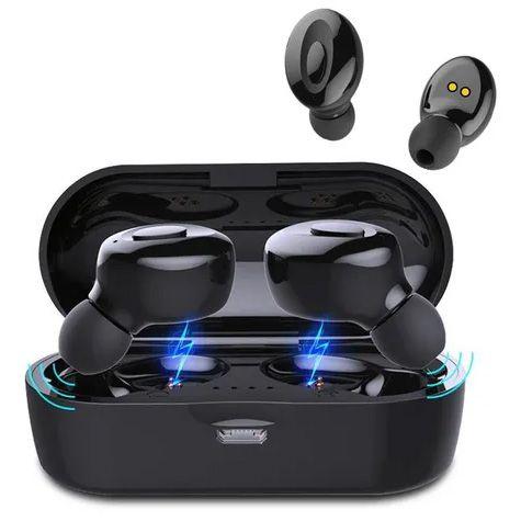 Fone de Ouvido Simples sem Fio Bluetooth Minimalista Pequeno Preto TWS ...