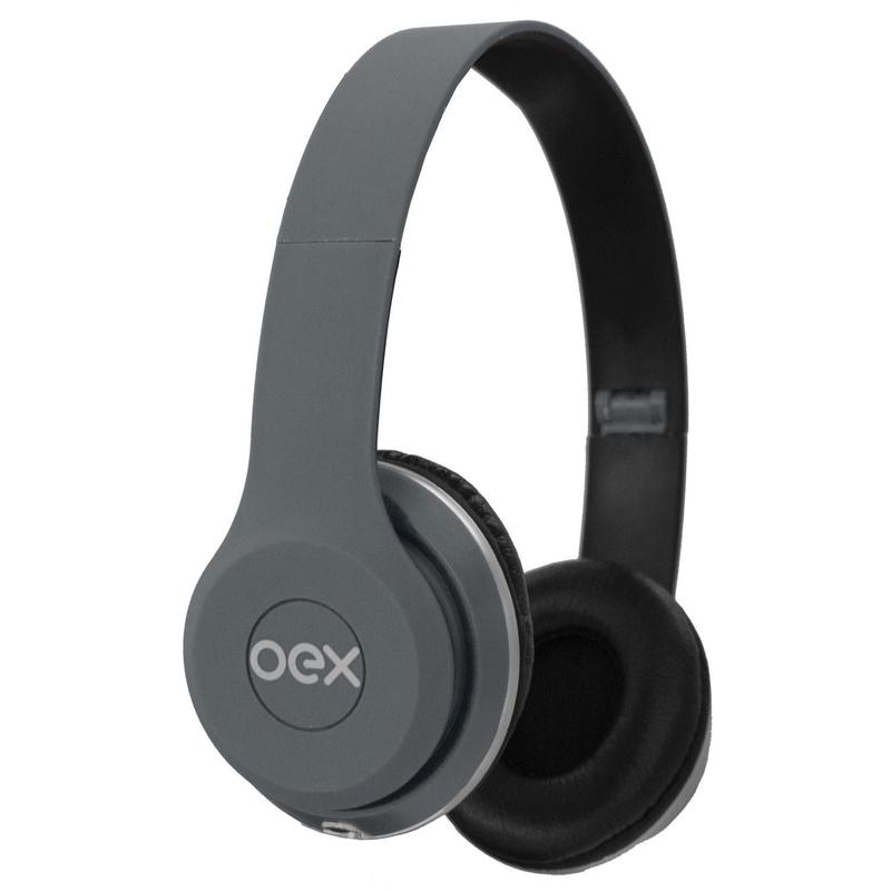 Fone de Ouvido Style Headphone Cinza - Newex - Headphone com Fio ...