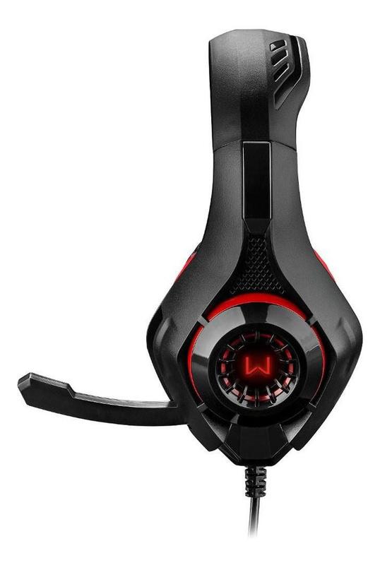 fone gamer led com microfone multilaser rama usb p2 p3 vermelho ps4 ps5 ...
