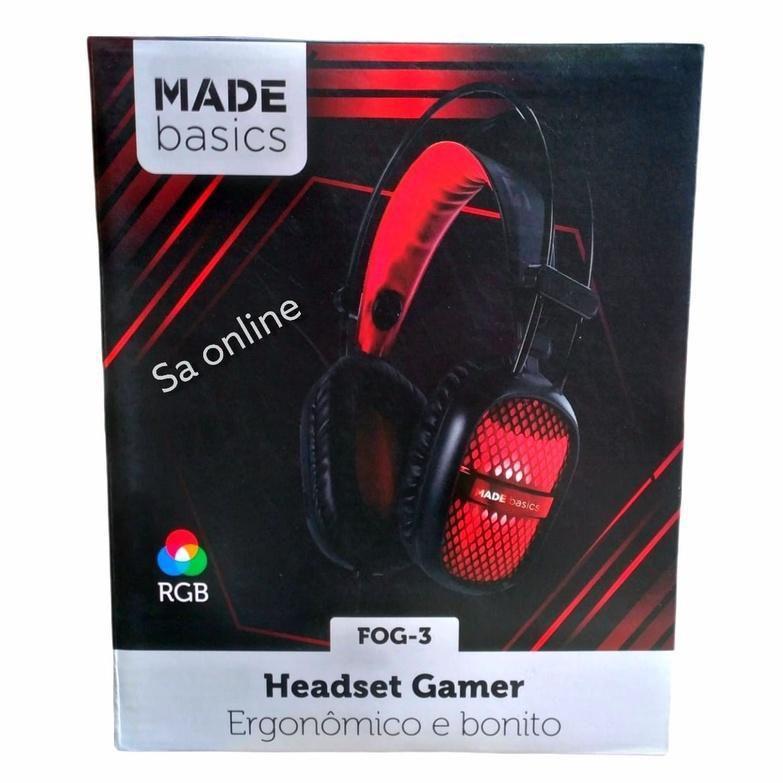 Fone Ouvido Gamer Streamer Headset Microfone E Led - Made Basics ...