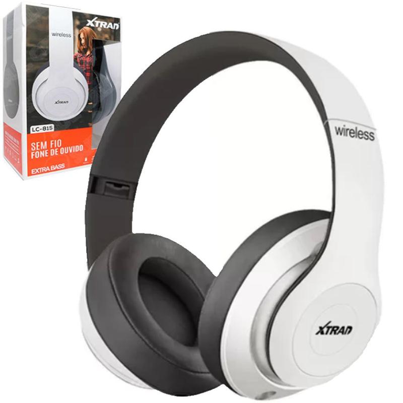Fone Sem Fio Bluetooth 5.0 Headphone Branco Dobrável - Xtrad ...