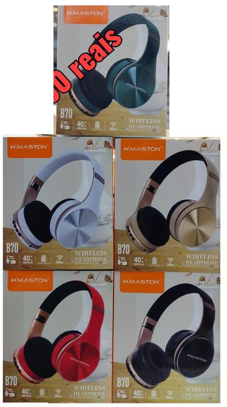 Fone Sem Fio Bluetooth Wireless Headphone B70 - HREBOS - Headphone Bluetooth - Magazine Luiza