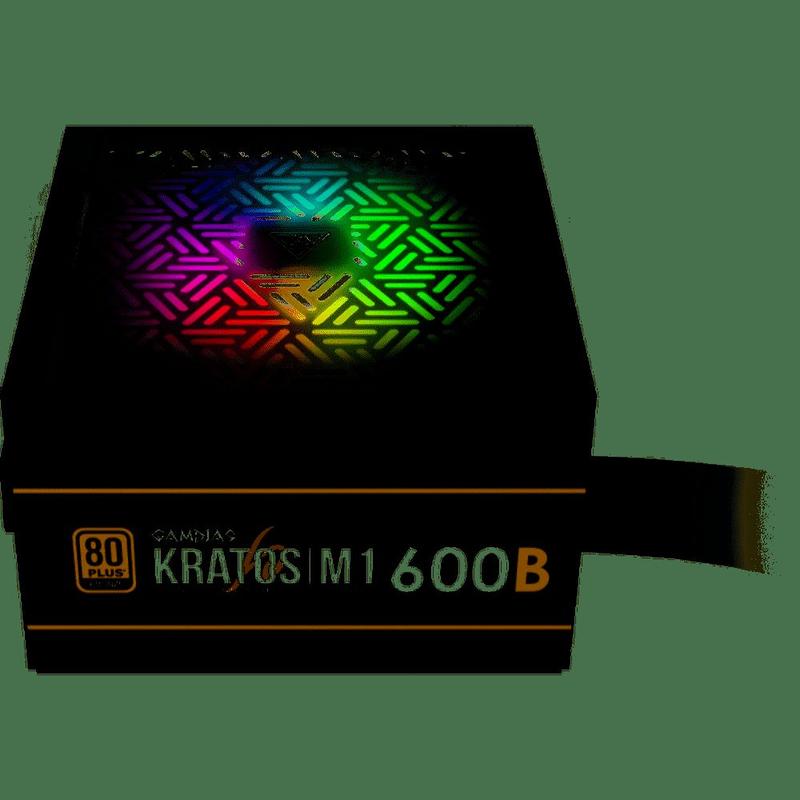 Fonte 600w Gamdias Kratos M1 Rgb 80 Plus Bronze Pfc Ativo Fonte De