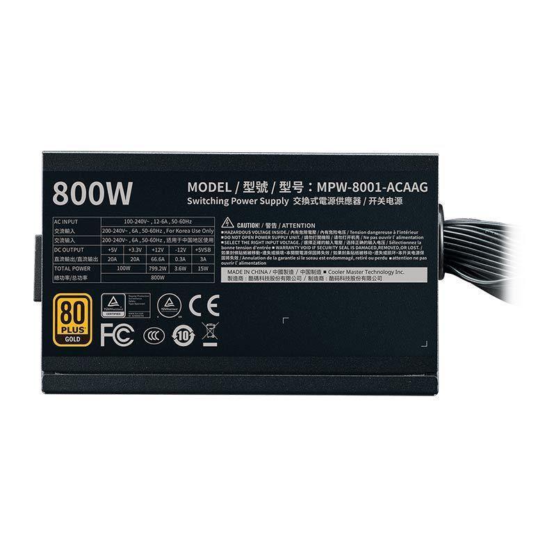 Fonte atx 800w g800 pfc ativo 80plus gold cooler master - Fonte de ...