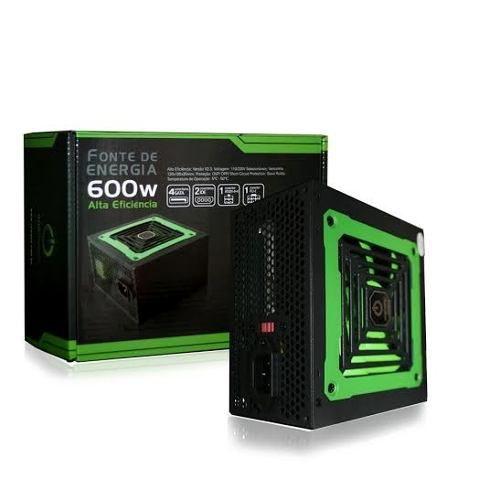Fonte ATX onePower MP600W 600W Reais CPU 4+4 pinos, ATX EPS 12V V2.3 ...
