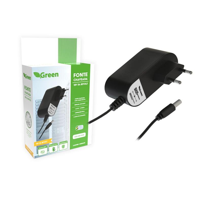 Fonte De Alimentação 12v 2a Bivolt Ac/dc - Adapter Fita Led - GREEN ...
