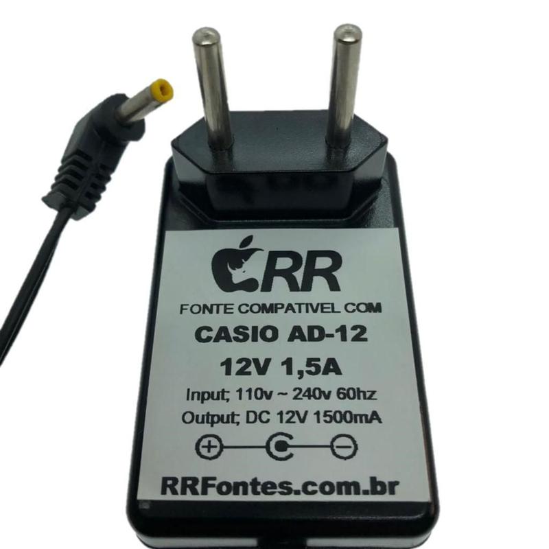 Fonte de alimentação 12Vdc para teclado Casio AD-12UL modelo WK-1300 ...