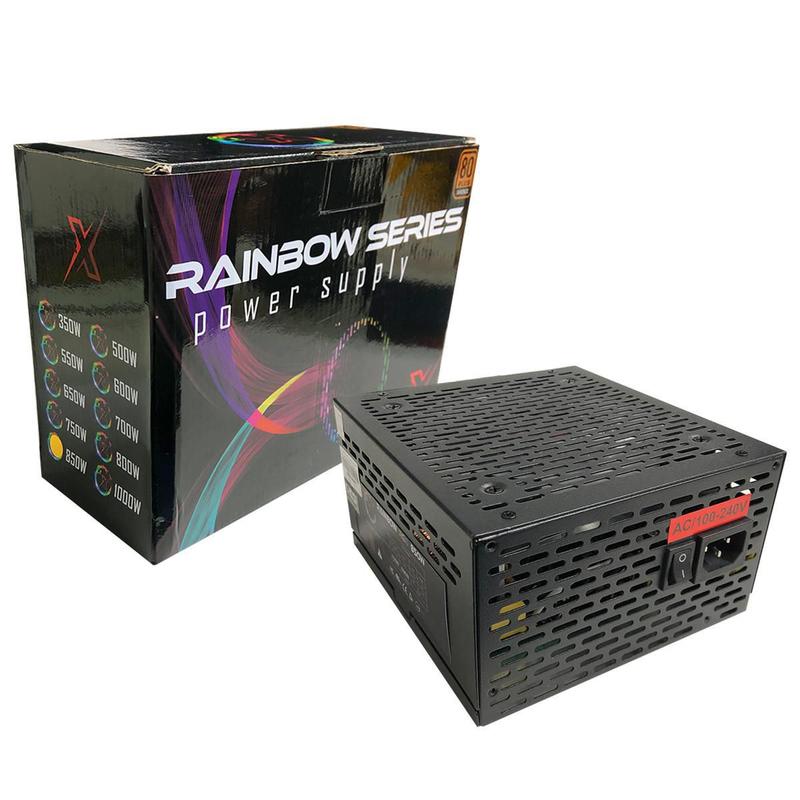 Fonte Gamer Atx Brx Rainbow 850W Real 80 Plus Bronze - BR-X - Fonte de ...