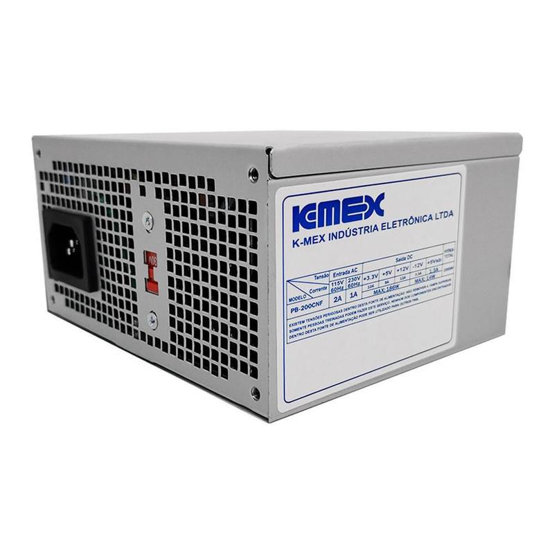 Fonte K-mex Mini Pb-200cnf 200w Micro Atx/itx C/ Cabo Bivolt - Fonte de ...