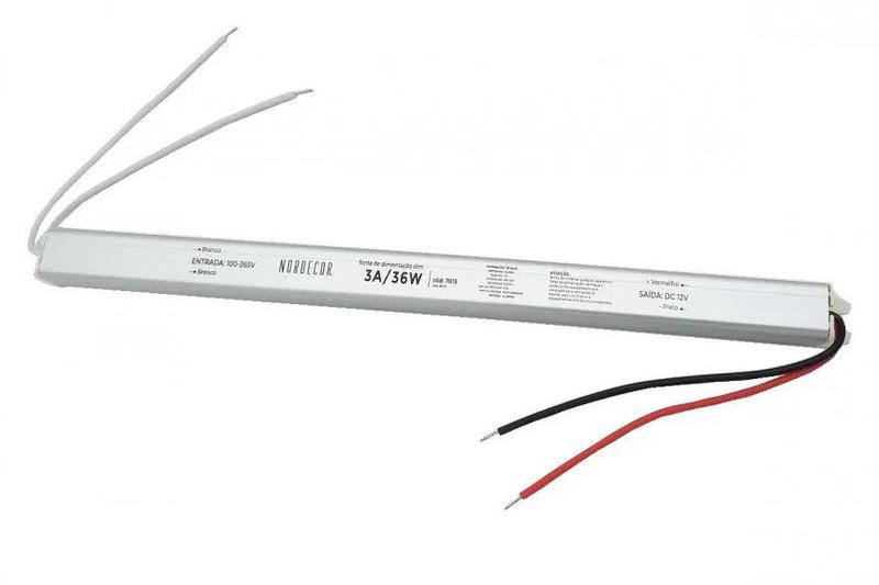 Fonte Slim para Fita LED 12v 36w 3a Bivolt - Nordecor - Peças e ...