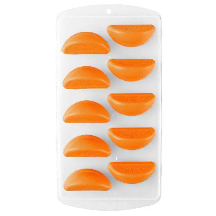 Forma de gelo com fundo de silicone Laranja - TOP RIO - Forma de Gelo ...