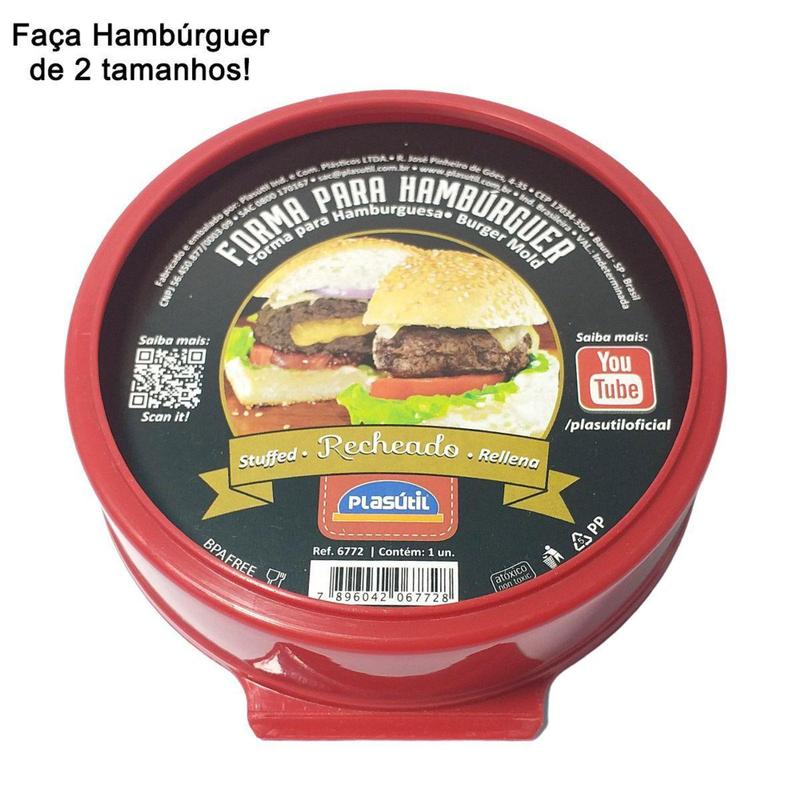 Forma De Hambúrguer Recheado Artesanal Plasútil - 2 Tamanhos de ...