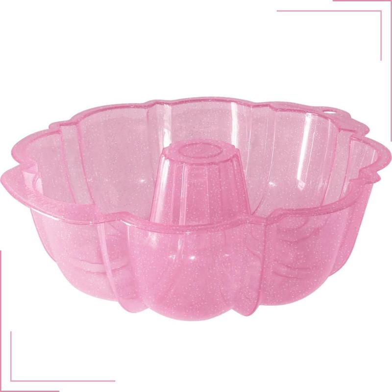 Forma de Pudim e Gelatina Rosa de Plástico 1,8L - INJETEMP - Formas e ...