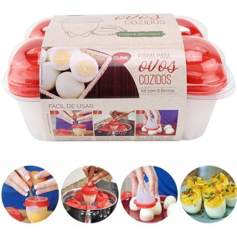 Forma De Silicone Para Cozinhar Ovos Egglette 6 Peças - Clink - Forma ...
