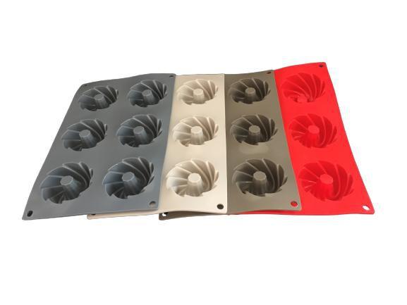 Forma Mini Bolo Espiral Silicone CR 6 Cavidades Kit c/ 4 - FAP - Formas ...