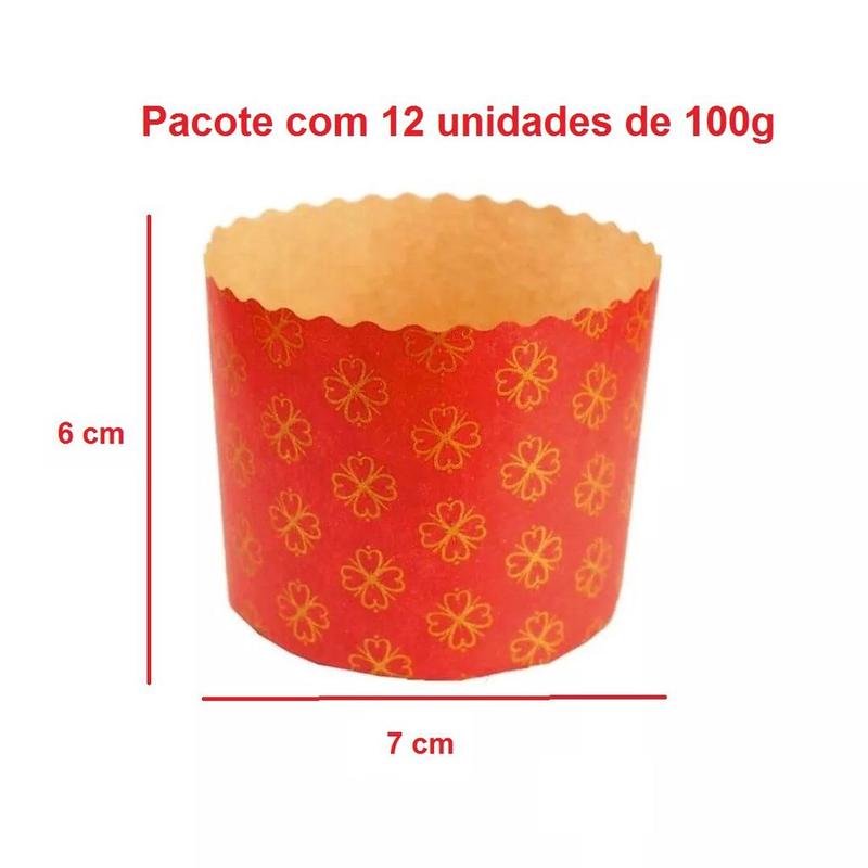 Forma Mini Panettone Italiana Forneável 100g Kit 12 Unidades - Sul ...