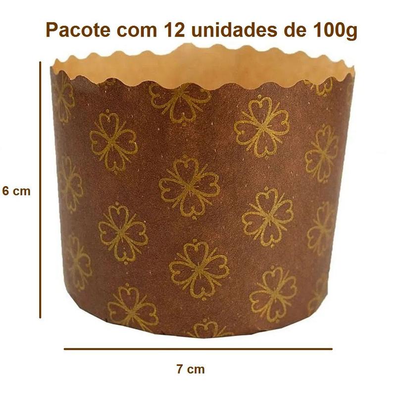 Forma Mini Panettone Italiana Forneável 100g Kit 12 Unidades - Sul ...