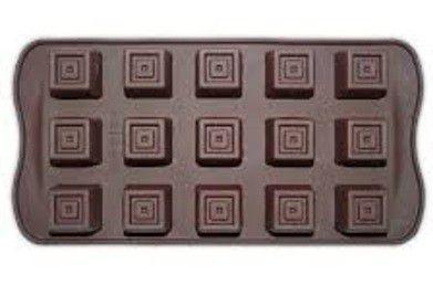 Forma para Chocolate Para 15 Chocolates Quadrados Kehome - Forma de ...