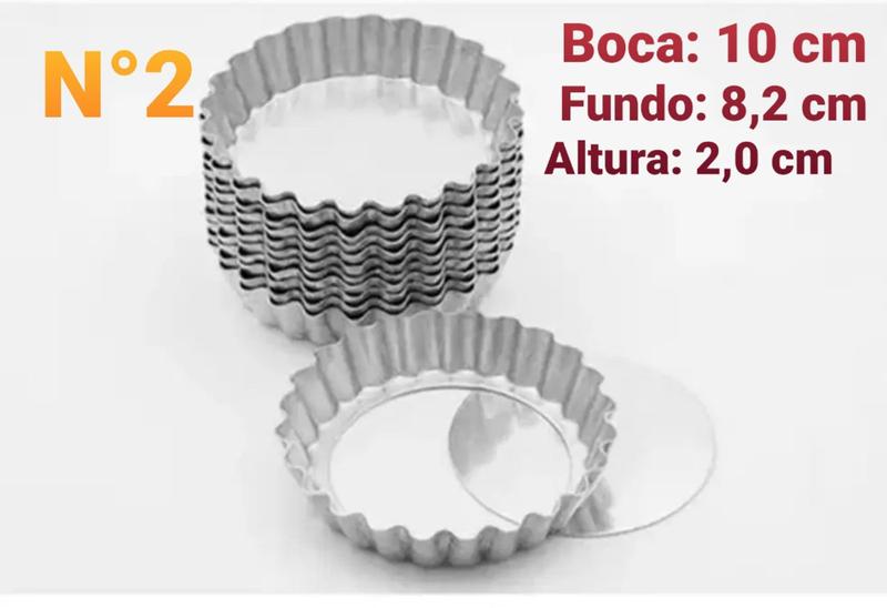 Forma Para Quiche Alumínio Fundo Removível Kit 10 unidades Pronta ...