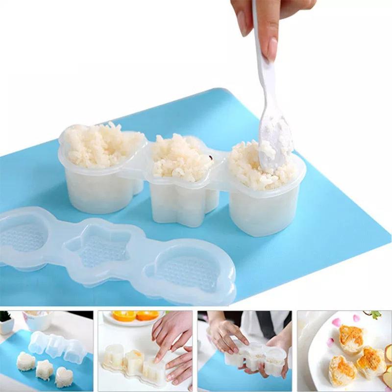 Forma para Sushi Oniguiri Formato Urso, Estrela e Coração - Bolinho de ...