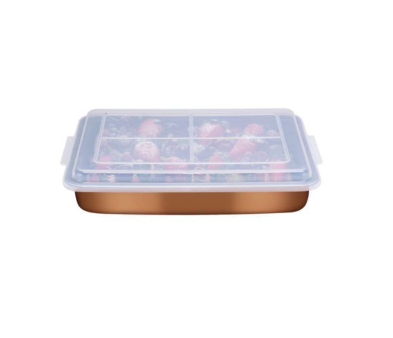Forma Rochedo com Tampa Gourmet Pro Antiaderente Cobre FRF3 - Formas e ...