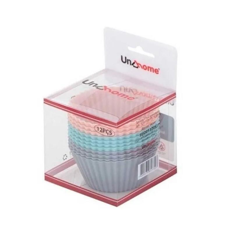 Forma Silicone Cupcake Muffins Queijadinha Com 12 Unidades FS11KIT ...