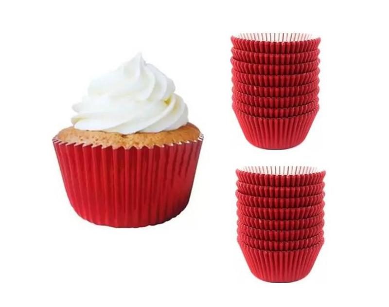 Forminha Cupcake Impermeável Forno chantilly glacê confeitaria mini ...