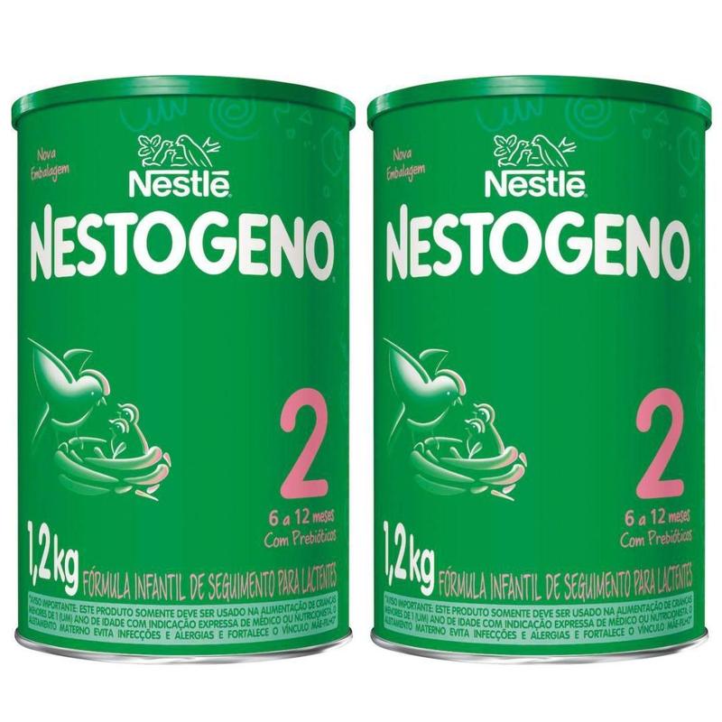 Fórmula Infantil 6 a 12 Meses Nestogeno 2 Kit 2x Latas 1,2kg - Nestlé ...