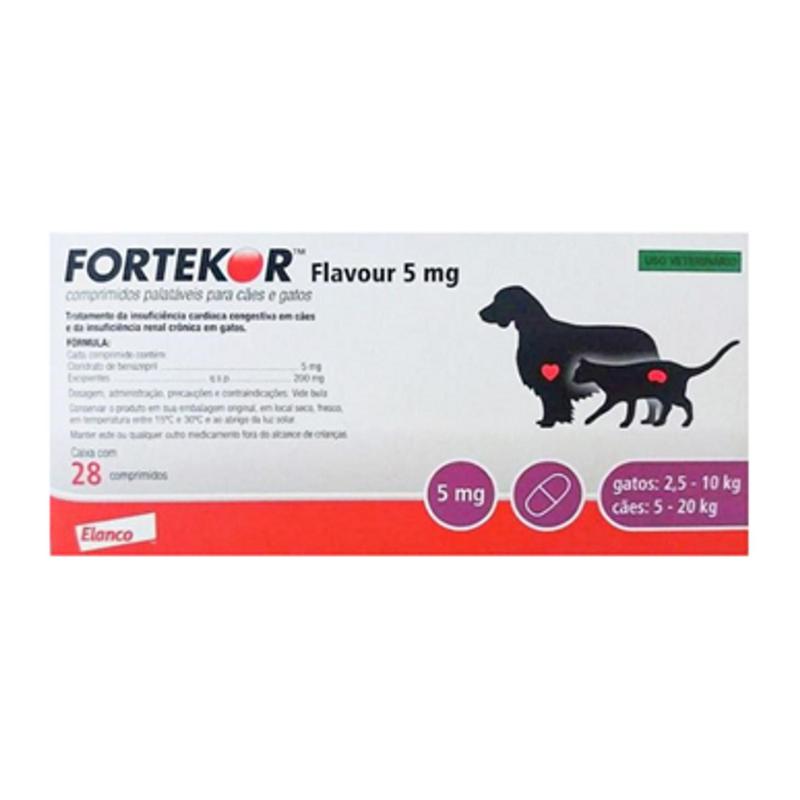 Fortekor 5mg 28 Comprimidos - Elanco - Farmácia Pet - Magazine Luiza