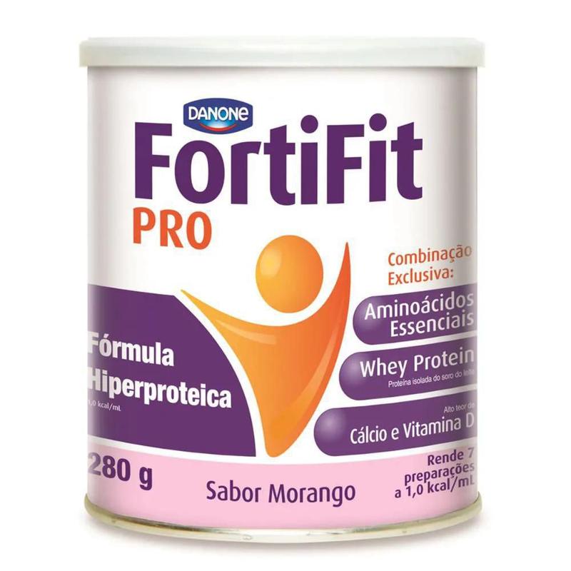 Fortifit Pro Danone Sabor Morango 600g com Whey Protein - Massa ...