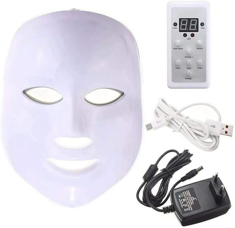 Fototerapia Mascara Led 7 cores Facial Tratamento Pele - Online ...