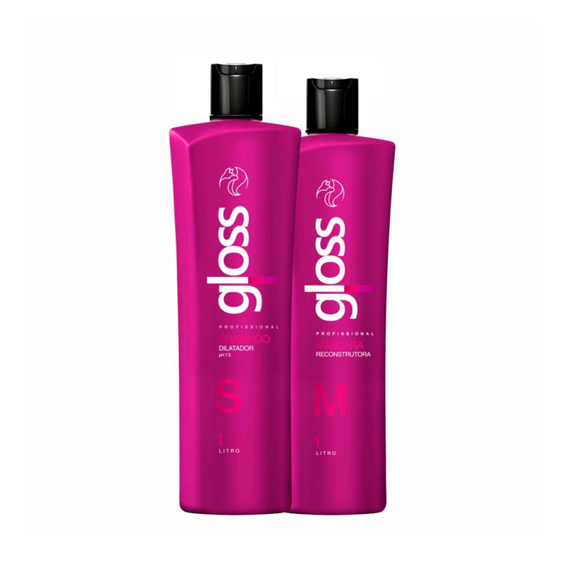 Fox gloss escova progressiva shampoo e máscara 2x 1000ml - Kit de ...