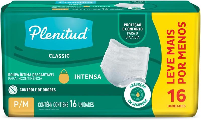 Fralda Adulto Plenitud Roupa Íntima Classic Para Incontinência Unissex ...