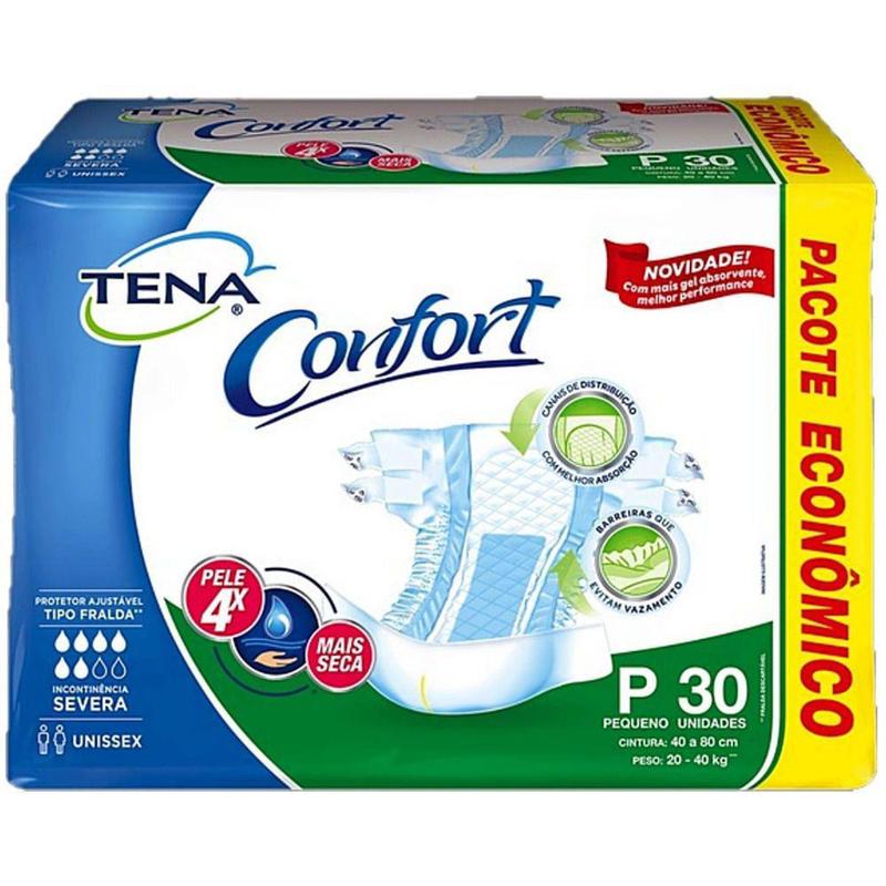 Fralda Adulto Tena Confort - Unissex - Tam P - 30 Unidades - Fralda ...