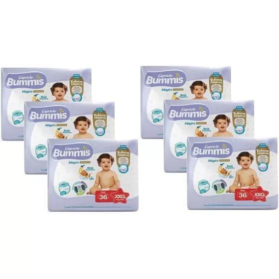 Fralda Capricho Bummis 6 Pacotes Tamanho XXG Com 216 Unidades - Acima ...
