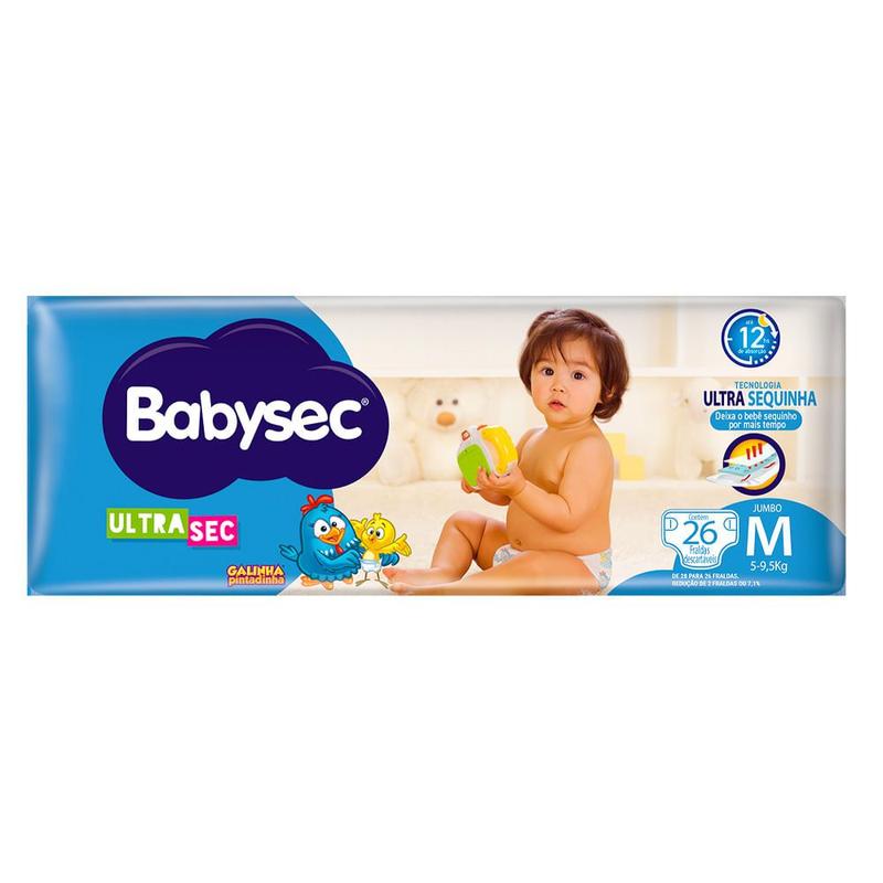 Fralda Descartável Babysec Ultra Sec Jumbo M - 26 Tiras - Fralda ...