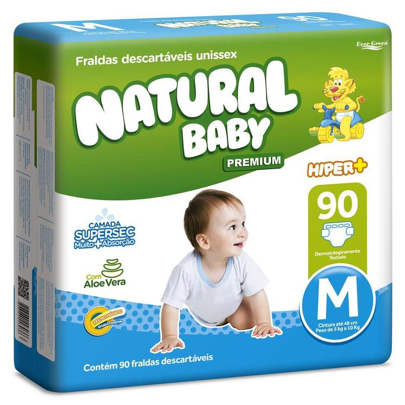 Fralda Descartável Natural Baby - M - pacote Econômico - Fralda ...